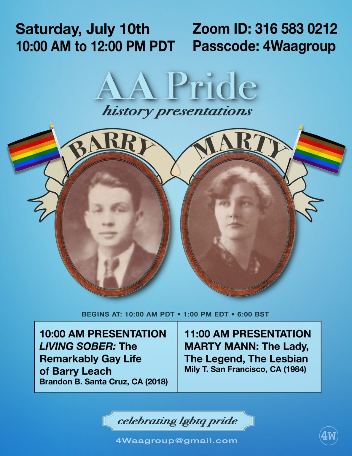A.A. Pride History presentation: Marty & Barry (online) – San Francisco ...