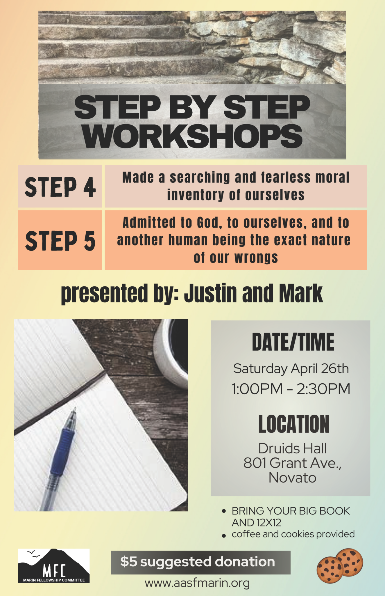 Step By Step Workshop: Steps 4 & 5 (MFC) - San Francisco and Marin Intergroup | Central Office